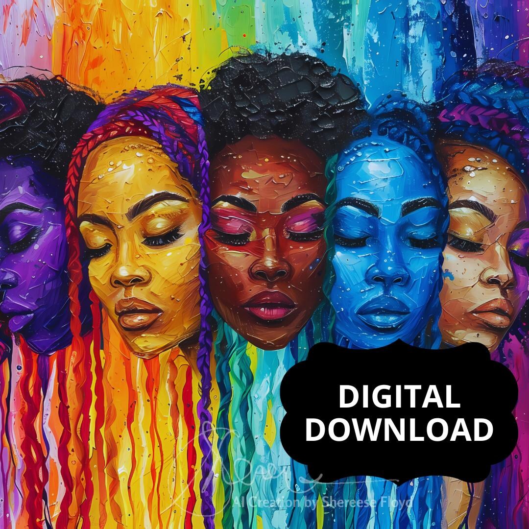 Colors of Unity, Digital Prints, AI Art, Download Black Woman Portrait ...