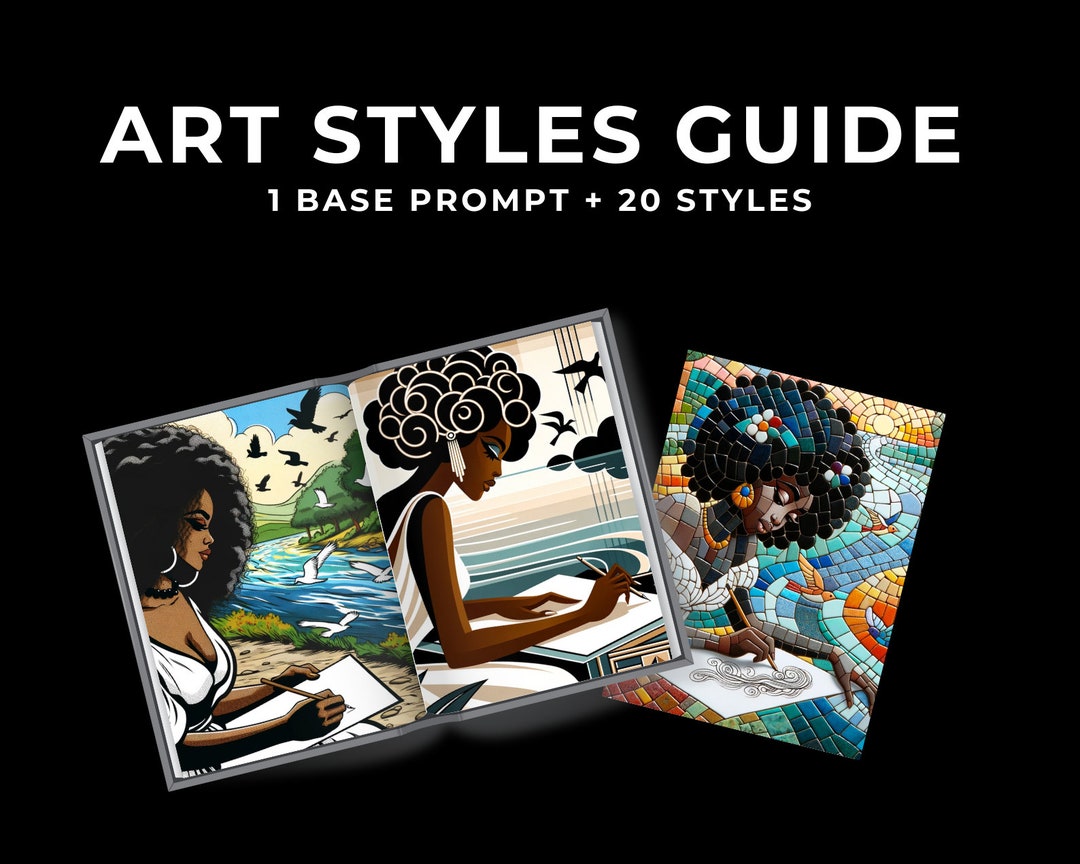 Art Styles, DALLE Chatgpt, AI, Midjourney, Prompt Guide, Black Woman ...