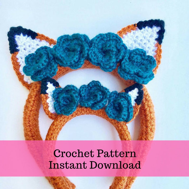 Fox Headband Crochet Pattern - Fox Ear Headband - Crochet Instant ...