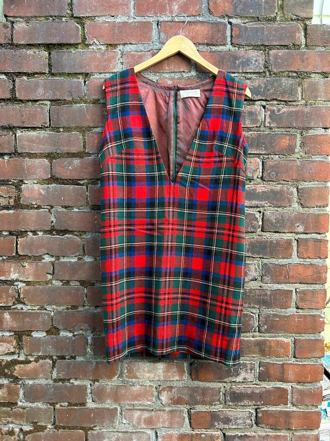 Vintage Pendleton Red Plaid Shift Dress/60s Christmas Dress/mod Plaid ...