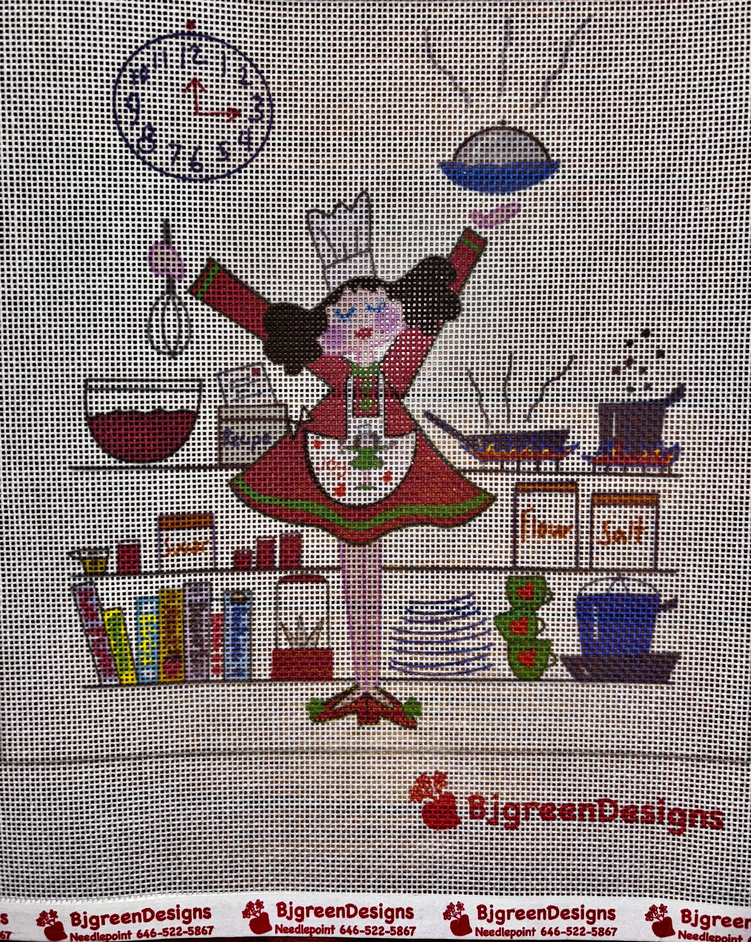 Custom Kitchen Needlepoint Canvas, Personalized Cooking Theme, Chef's ...