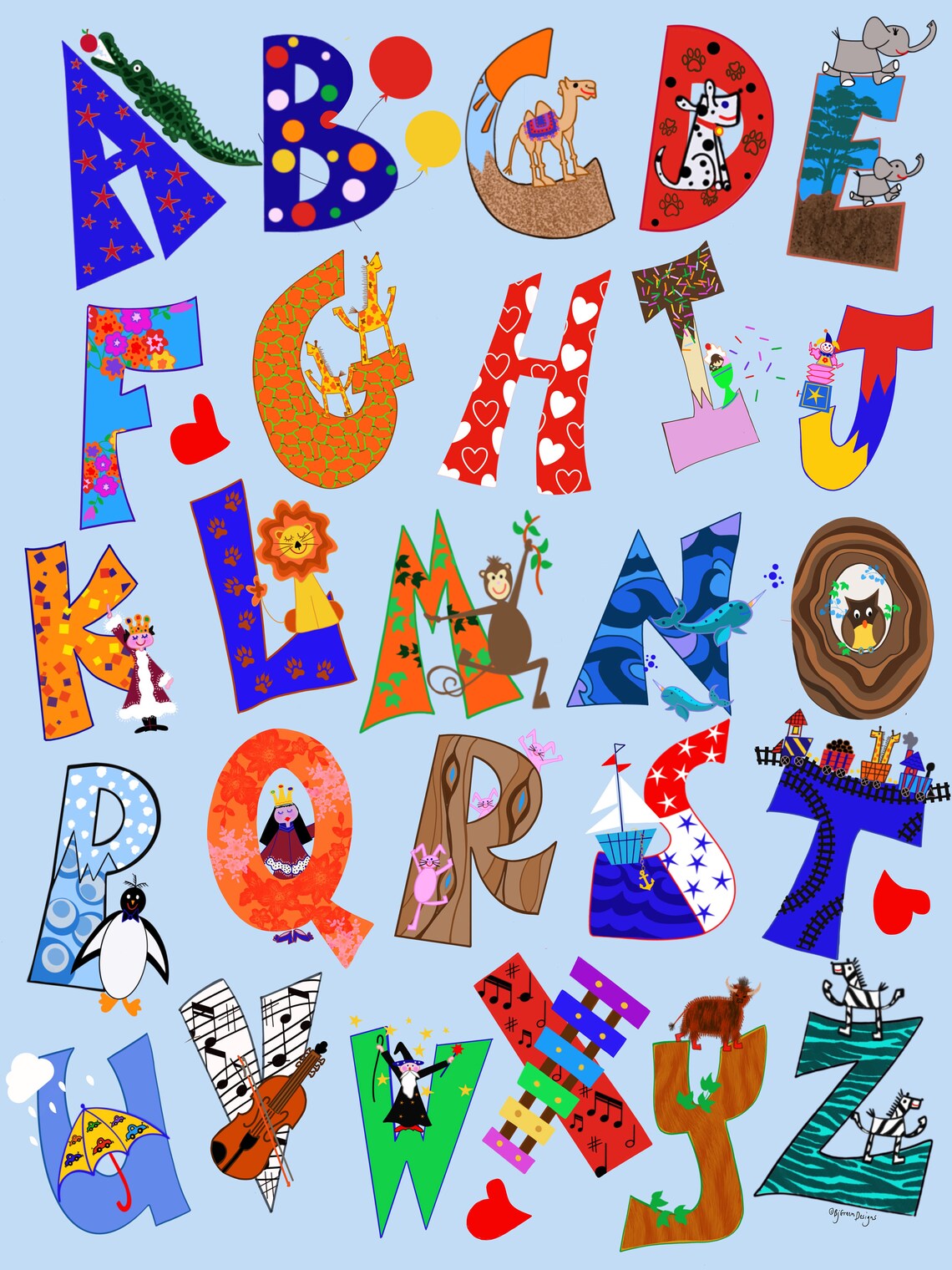 Custom Designed Needlepoint, ALPHABET Letters, Mono Deluxe Canvas ...