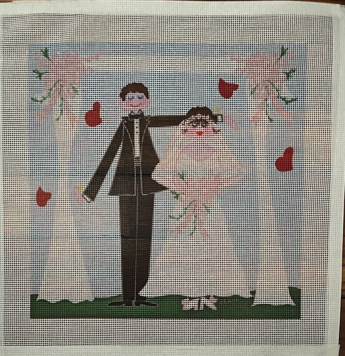 Custom Needlepoint Design-personalized Wedding Needlepoint-wedding ...