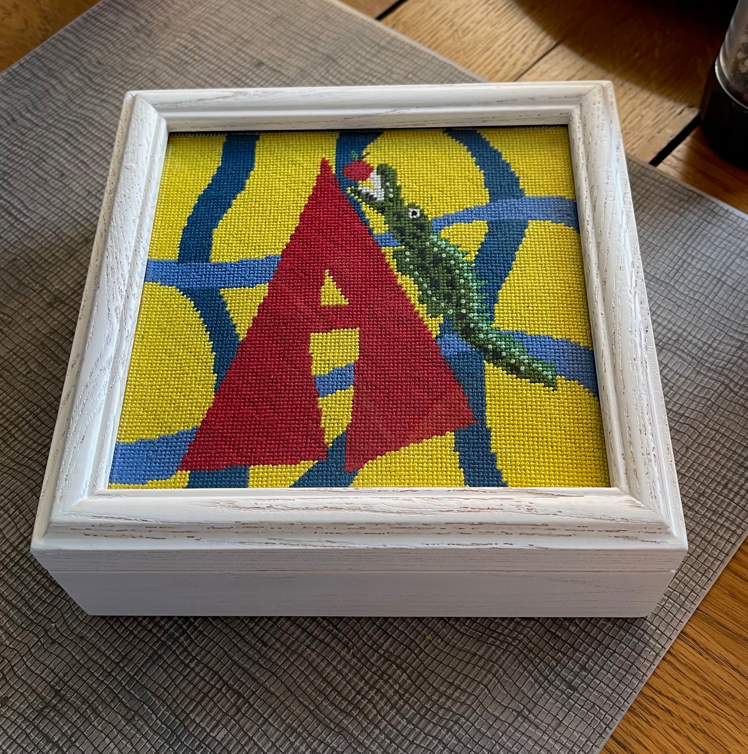 Custom Alphabet Letters Personalized Needlepoint, Optional Sudberry Box ...