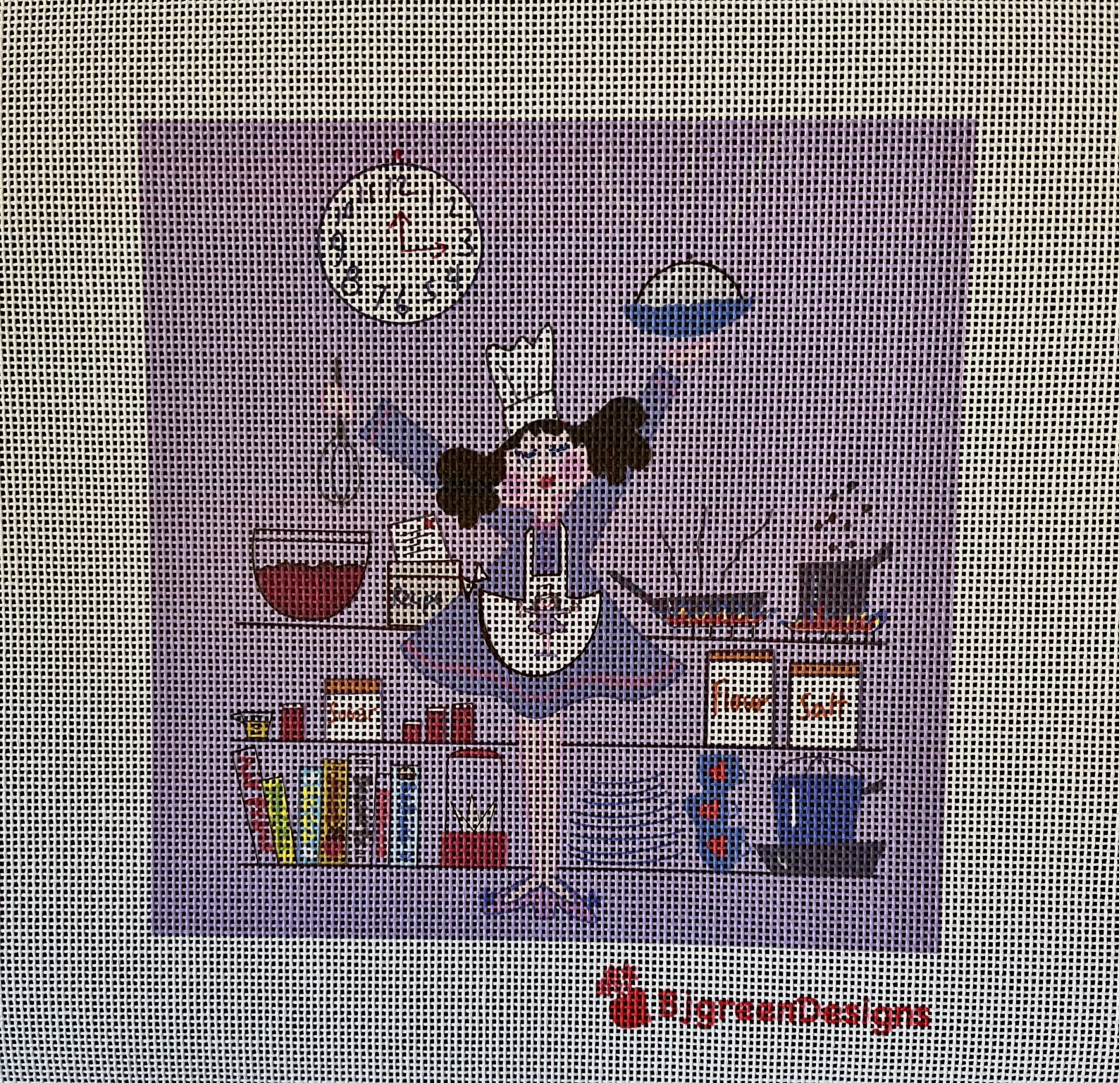Custom Kitchen Needlepoint Canvas, Personalized Cooking Theme, Chef's ...