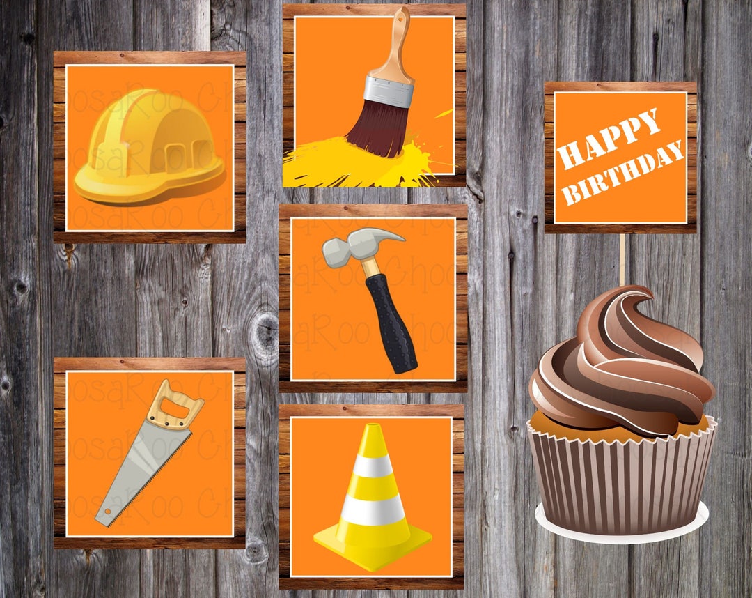 HOME DEPOT TOOL Cupcake Toppers Easy to Print - Etsy