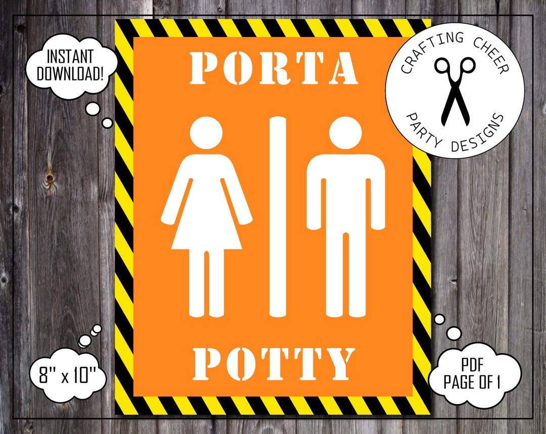 HOME DEPOT Inspired CONSTRUCTION Party - Porta Potty Sign - Easy to ...