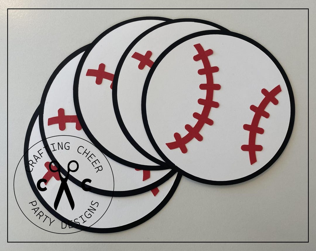 5" BASEBALL Cutouts - Set of 10 - Centerpiece/party Favor/birthday ...