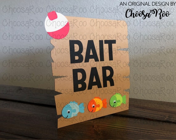 Fishing Party BAIT BAR Fish & Bobber Freestanding Sign | Etsy