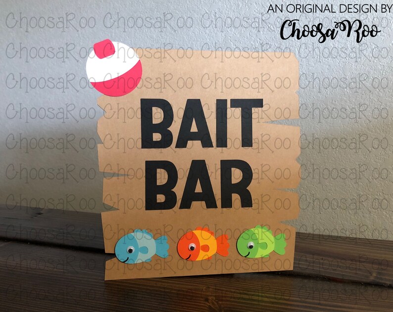 Fishing Party BAIT BAR Fish & Bobber Freestanding Sign | Etsy