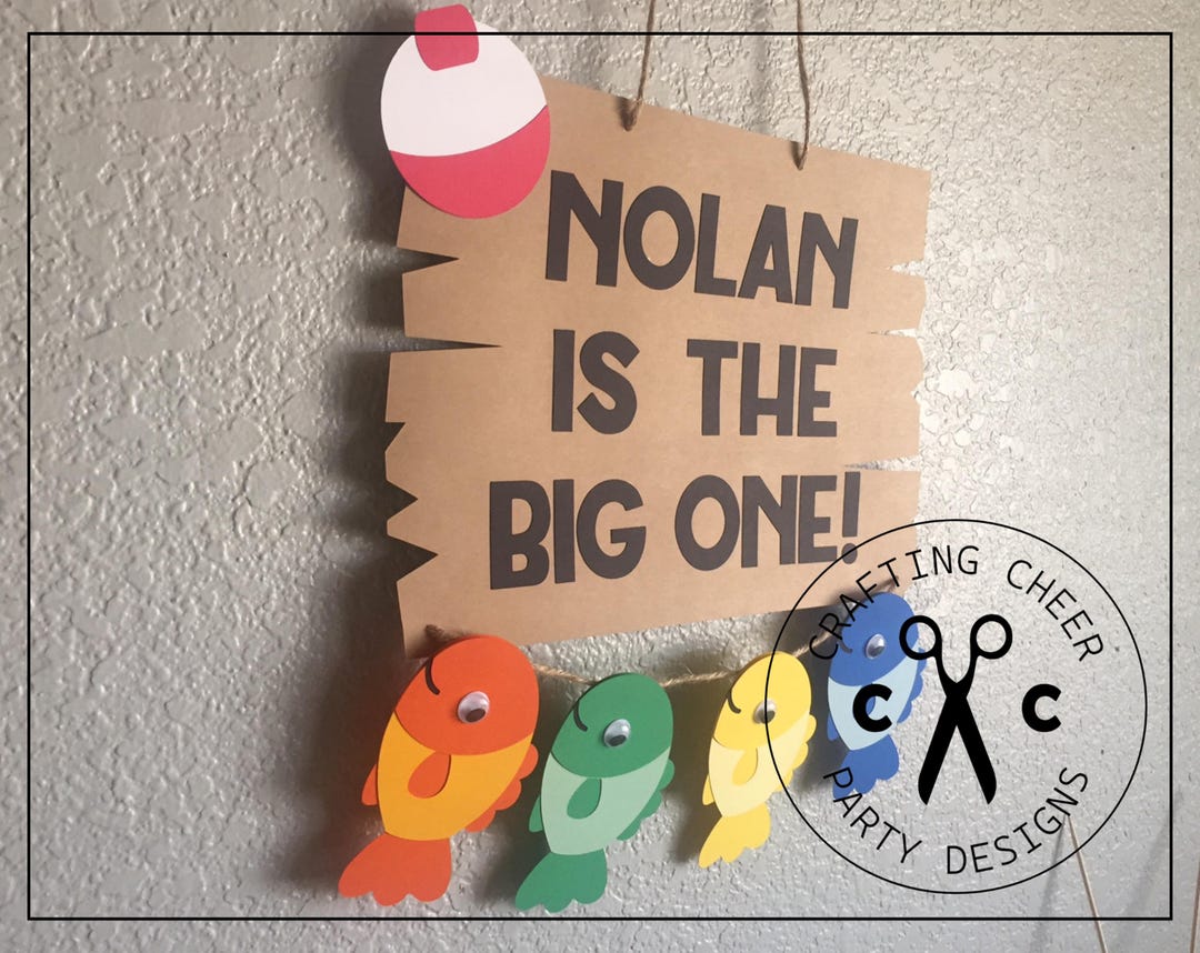 Fishing Party - Personalized THE BIG ONE - Fish & Bobber Paper Door ...