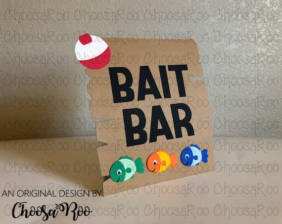 Fishing Party BAIT BAR Fish & Bobber Freestanding Sign | Etsy