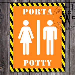 HOME DEPOT Inspired CONSTRUCTION Party - Porta Potty Sign - Easy to ...