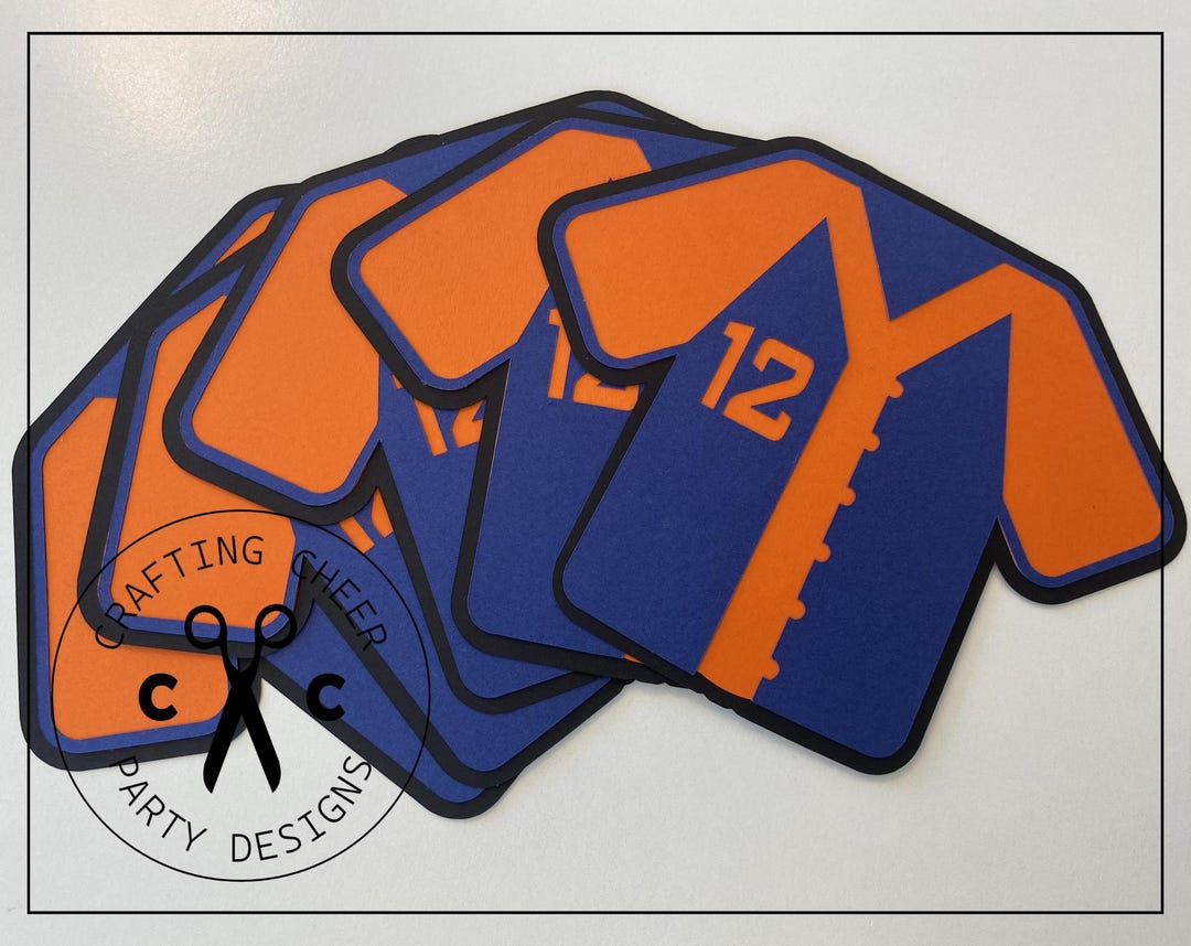 5" SPORTS JERSEY Cutouts - Set of 10 - Centerpiece/party Favor/birthday ...
