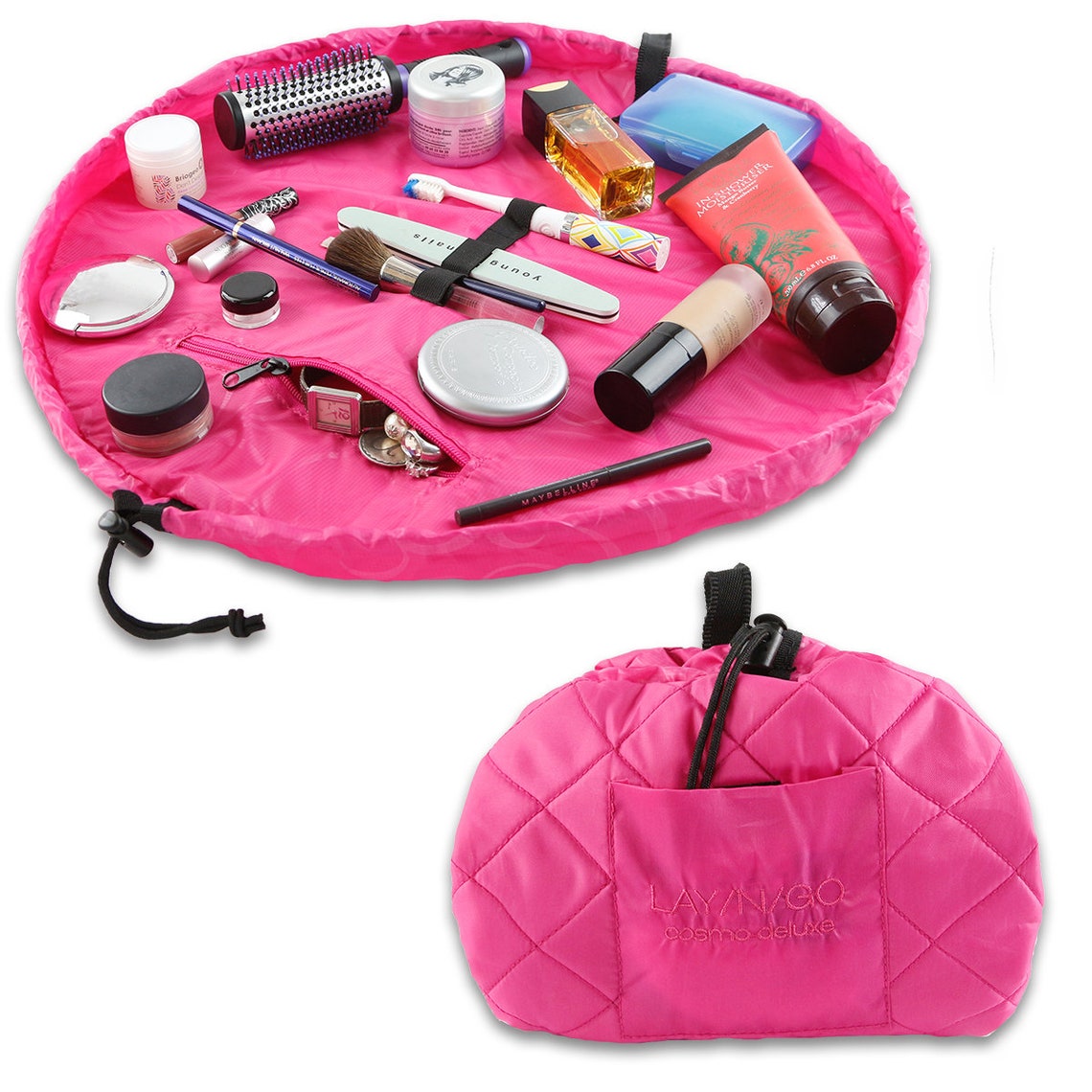 Lay-n-go COSMO DELUXE (22") : Pink Cosmetic Bag, Travel Organizer ...