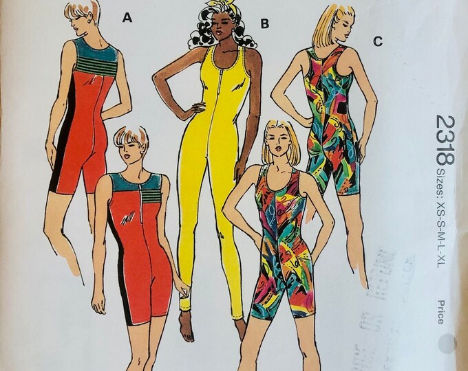 Kwik Sew Pattern 2318 Misses Womans Unitard Leotard Racing Style Back ...