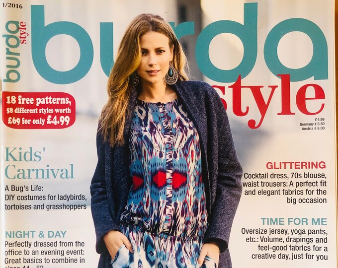 Burda Style Magazine January 2016 Includes Sewing Patterns for Kids ...