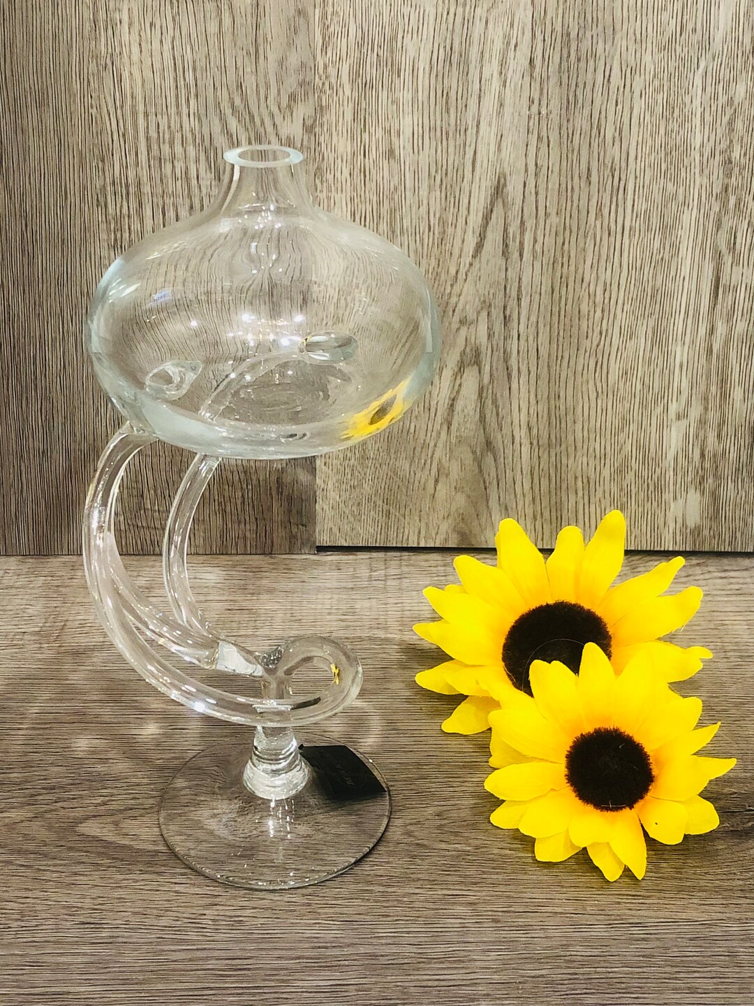 Krosnos Makora Made in Poland Jellyfish Art Glass Swirl Leg Oil Lamp ...