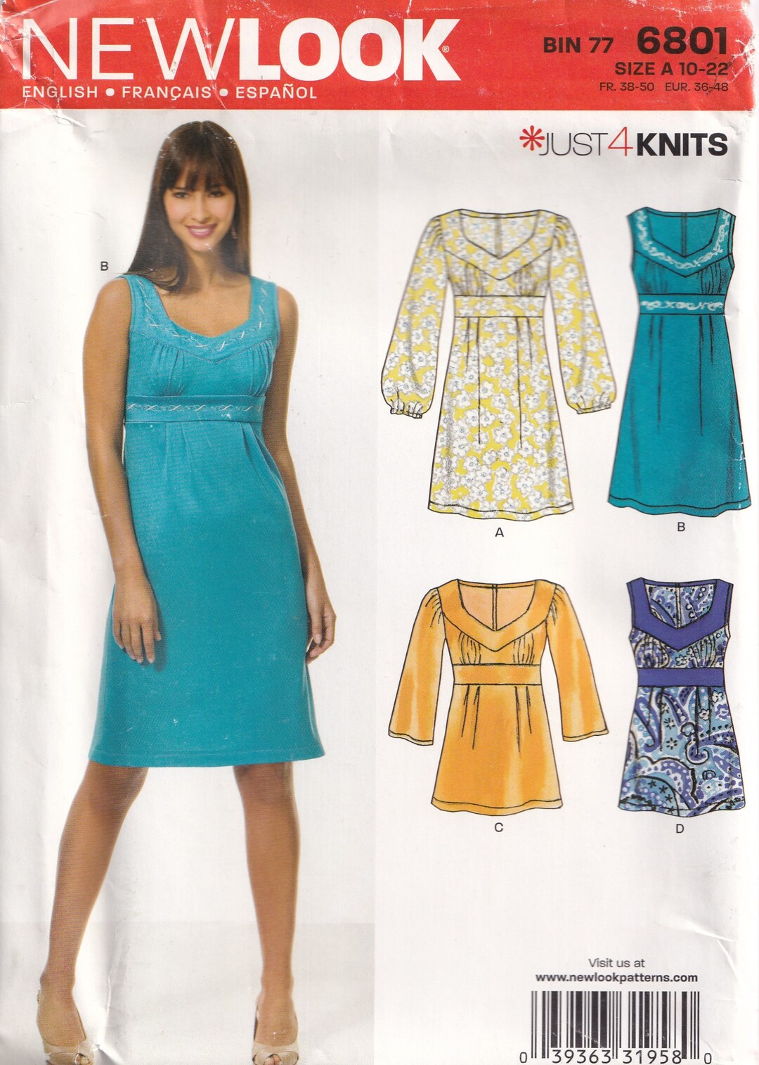 New Look Sewing Pattern 6801 Womans Misses Shaped Neck, High Waist ...