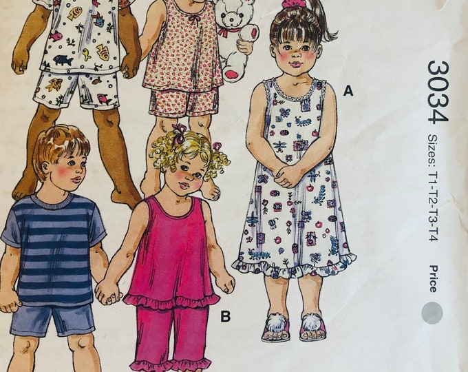 Kwik Sew Sewing Pattern 3034 Child Kids Boy Girl Sleepwear Baby Doll ...