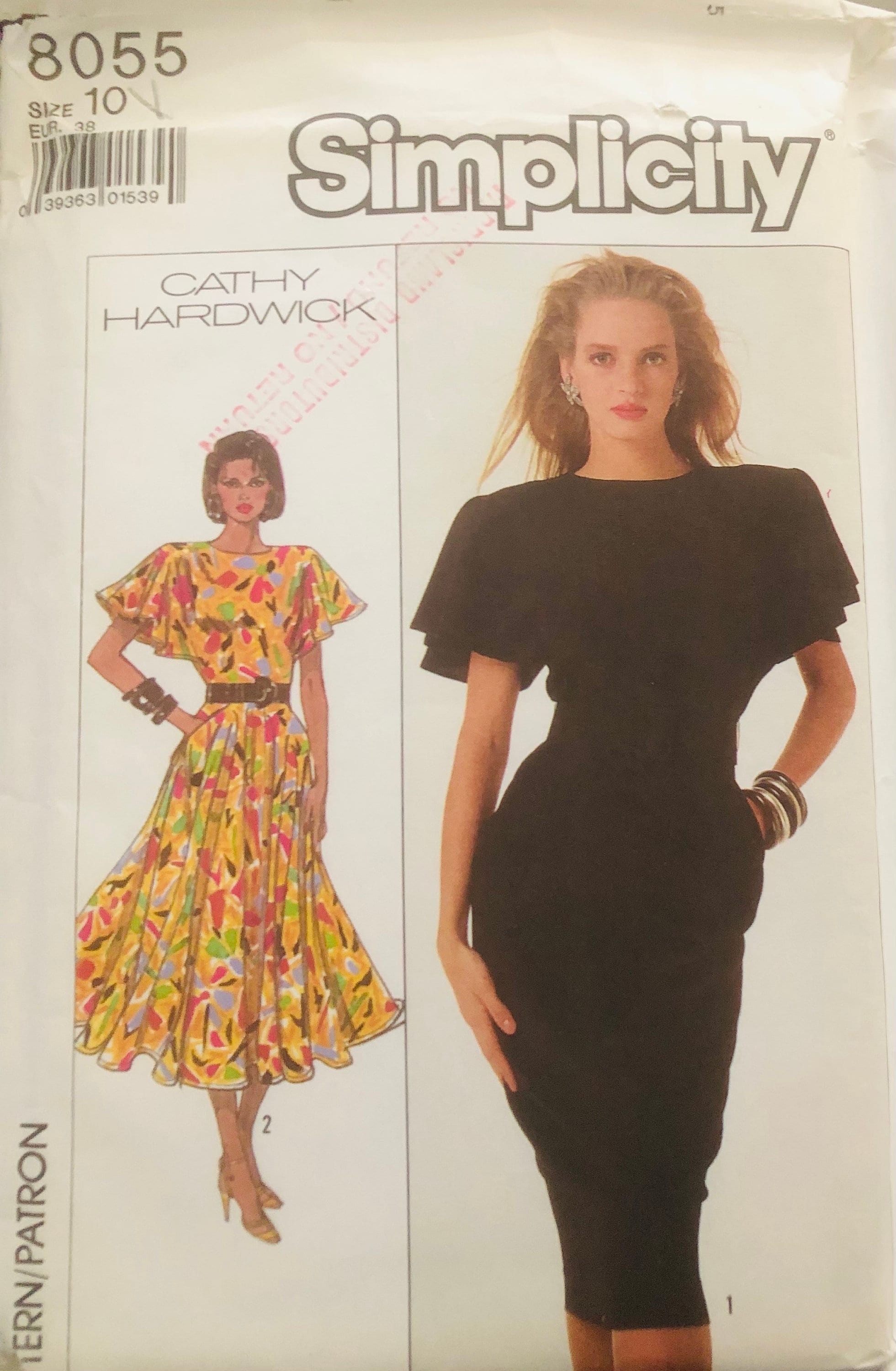 Simplicity 8055 Sewing Pattern Flutter Sleeve Dress With Full Flared or ...