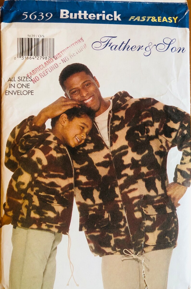 Father Son Child Jackets With Hood Front Zipper Pockets Drawstring ...