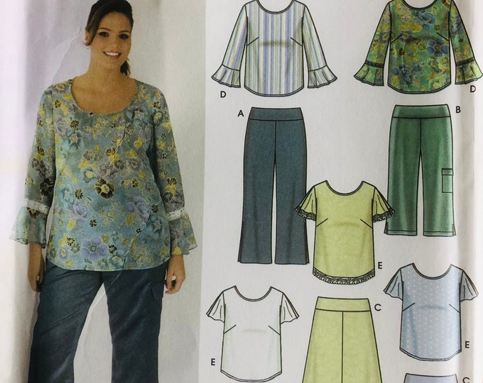 Simplicity Pattern 5208 Womans Plus Size Pants Capris Skirt Top With ...