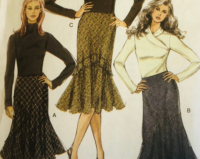 Vogue 8296 Sewing Pattern Woman's Skirt Lined Bias Cut Skirt Low Flare ...