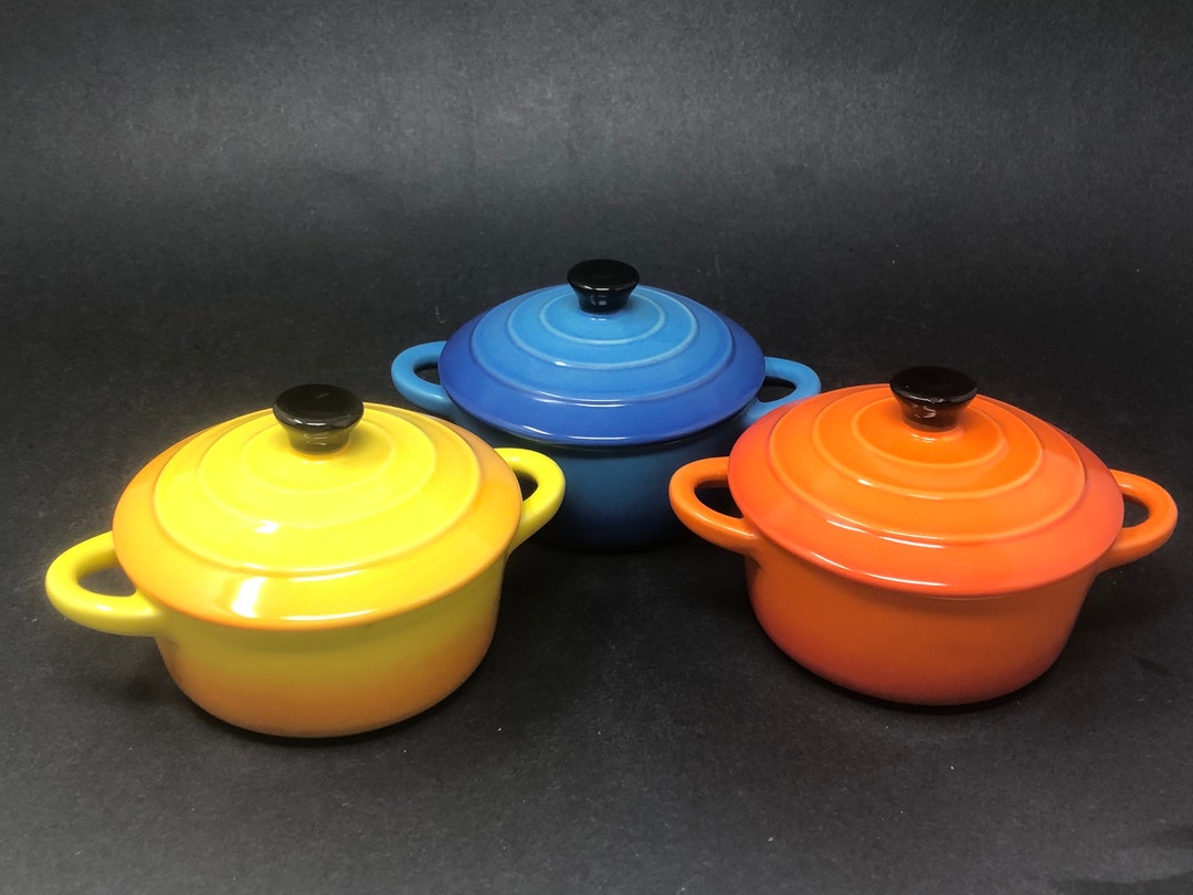 Mini Ceramic Casserole Dishes With Lids and Handles Set of 3 Oven to ...