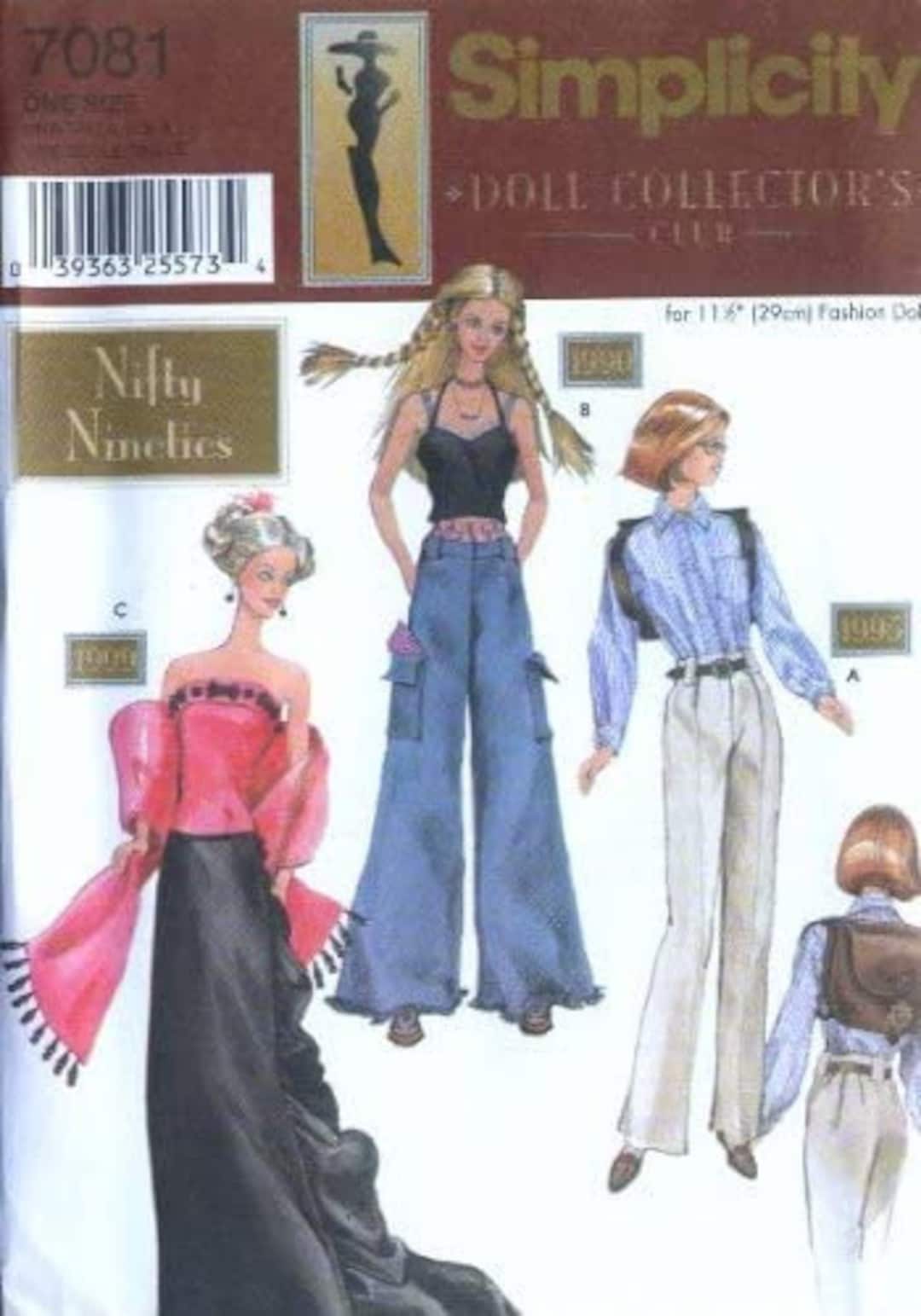 Simplicity Sewing Pattern 7081 Fashion Doll 11 1/2" Nifty Nineties Doll ...