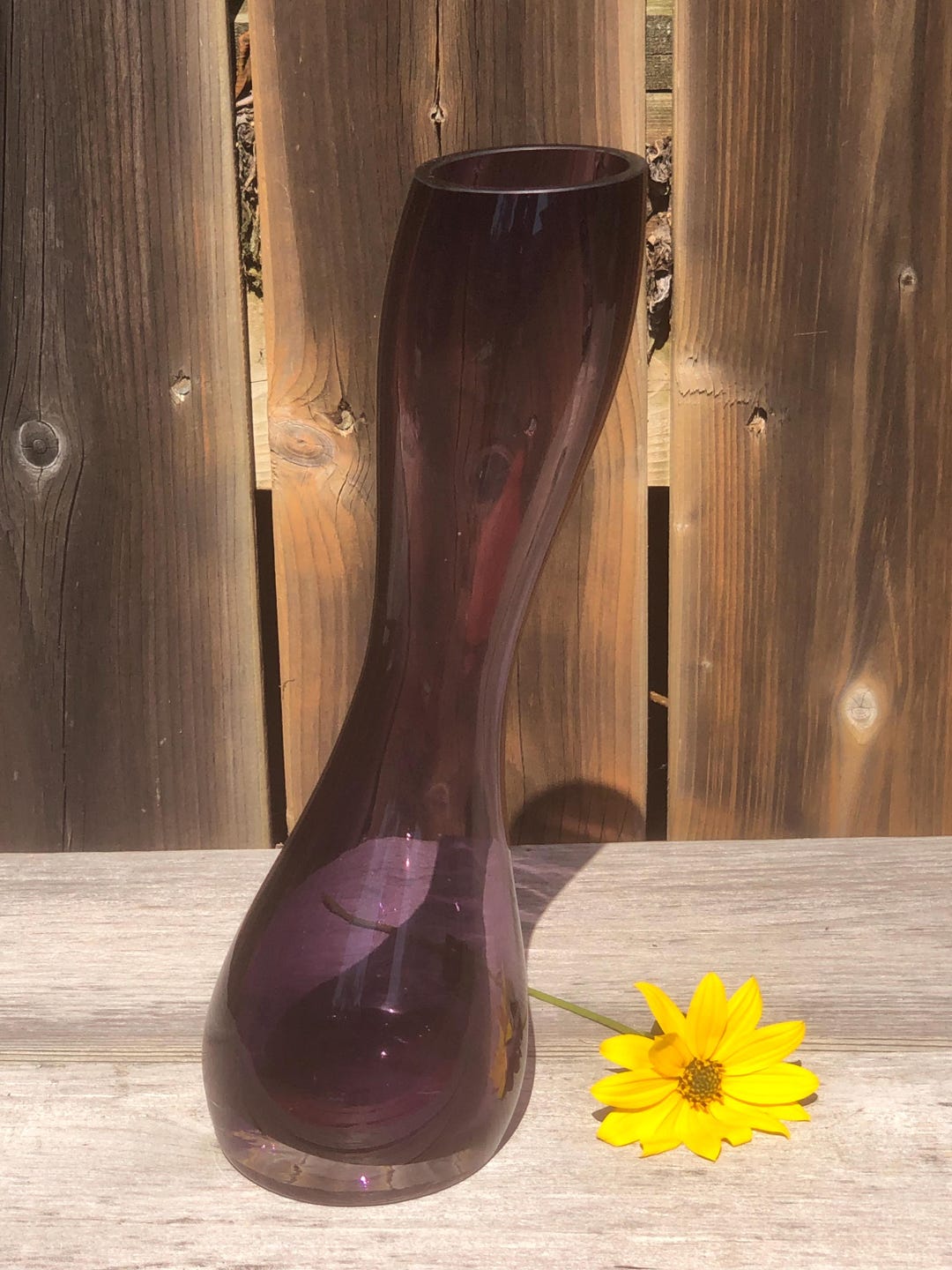 Vintage Slanted Glass Vase 70s Amethyst Purple Made in Germany ...
