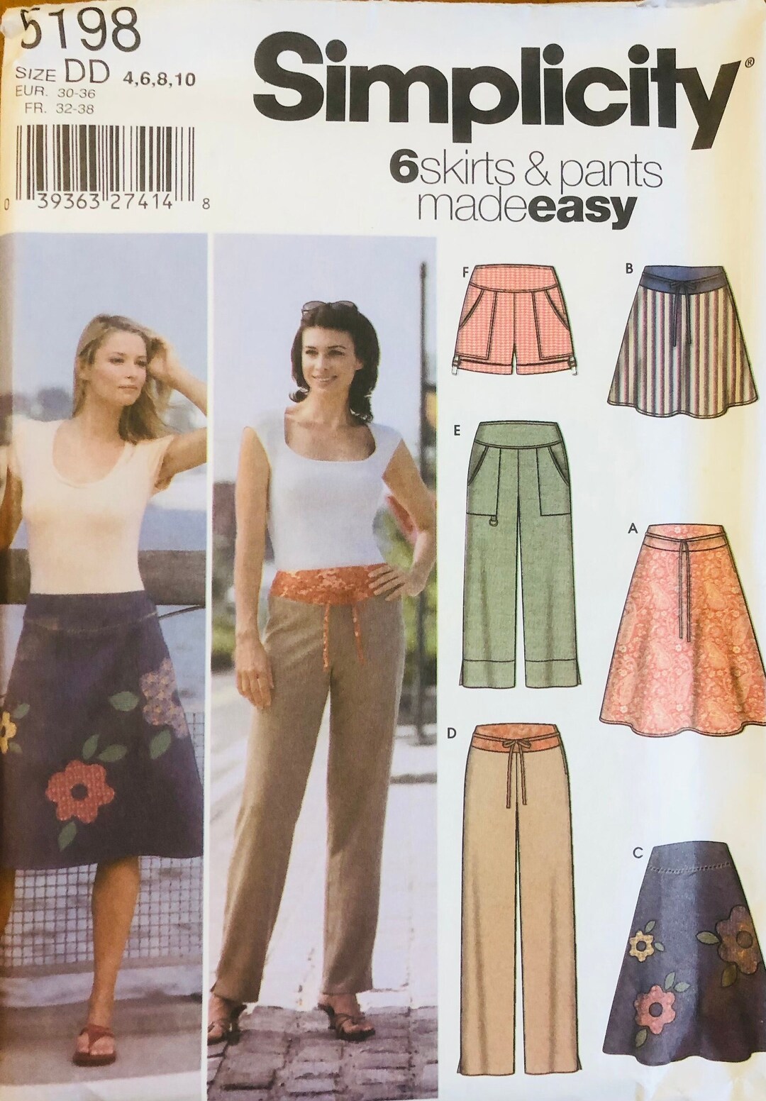 Simplicity 5198 Sewing Pattern Womens Shorts Mini Skirt Flared Skirt ...