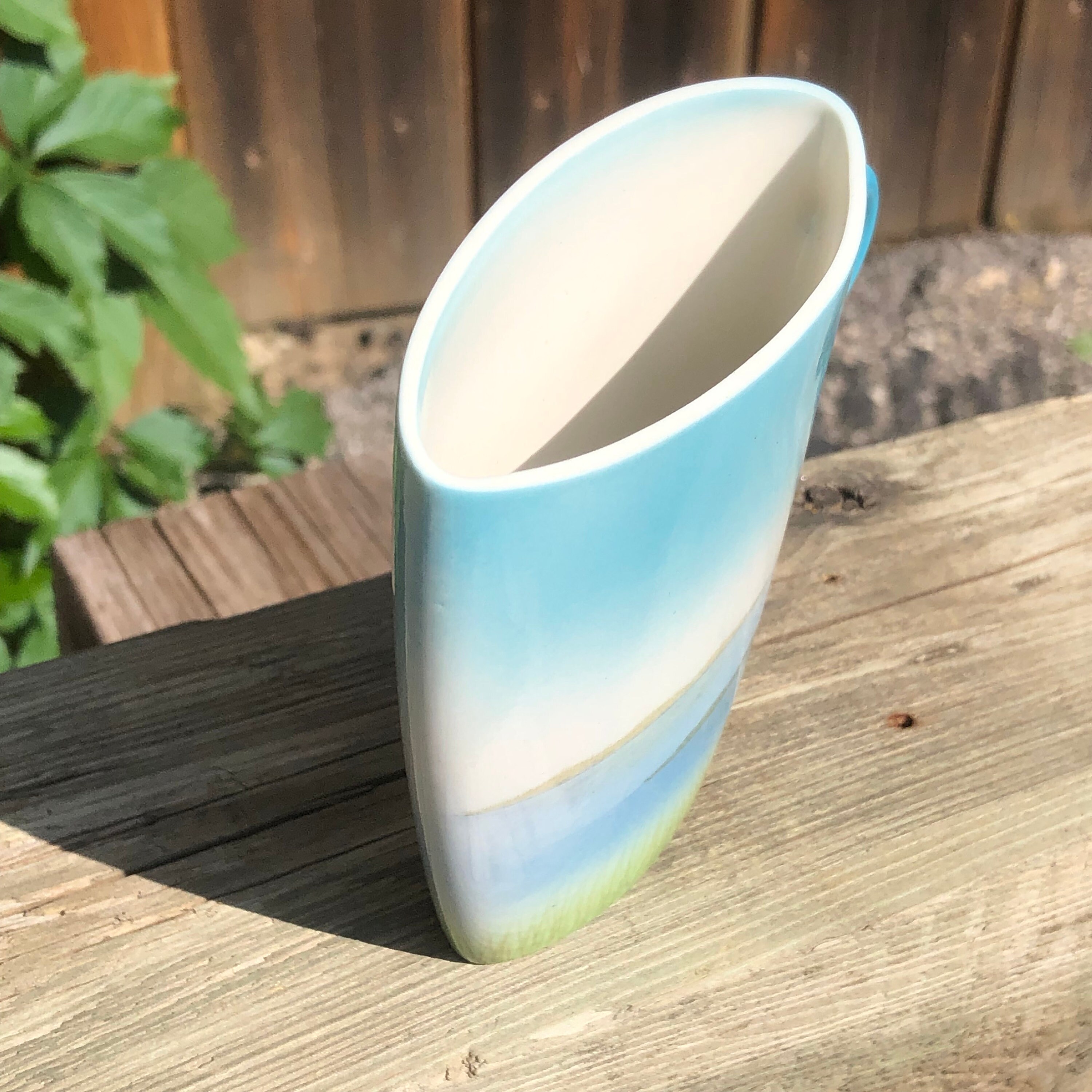 Pentik Novus Porcelain Vase Suku Park Artist Finland Art Pottery Flat ...