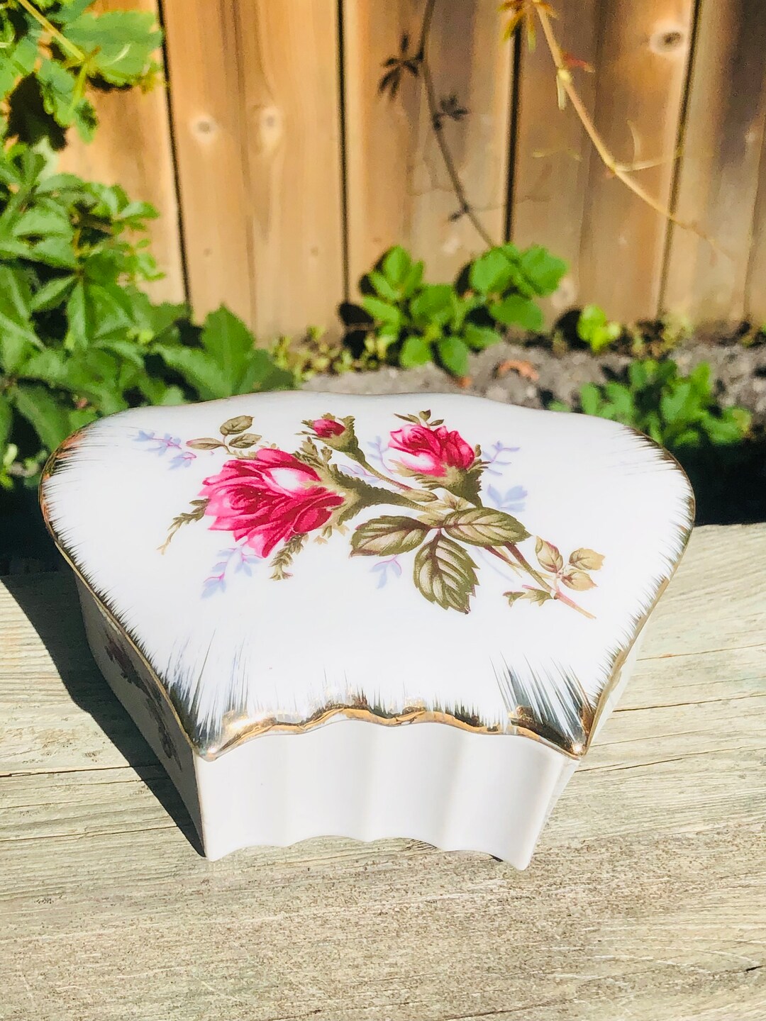 Cigarette Box With Two Ashtrays or Vanity Set Porcelain Box - Etsy
