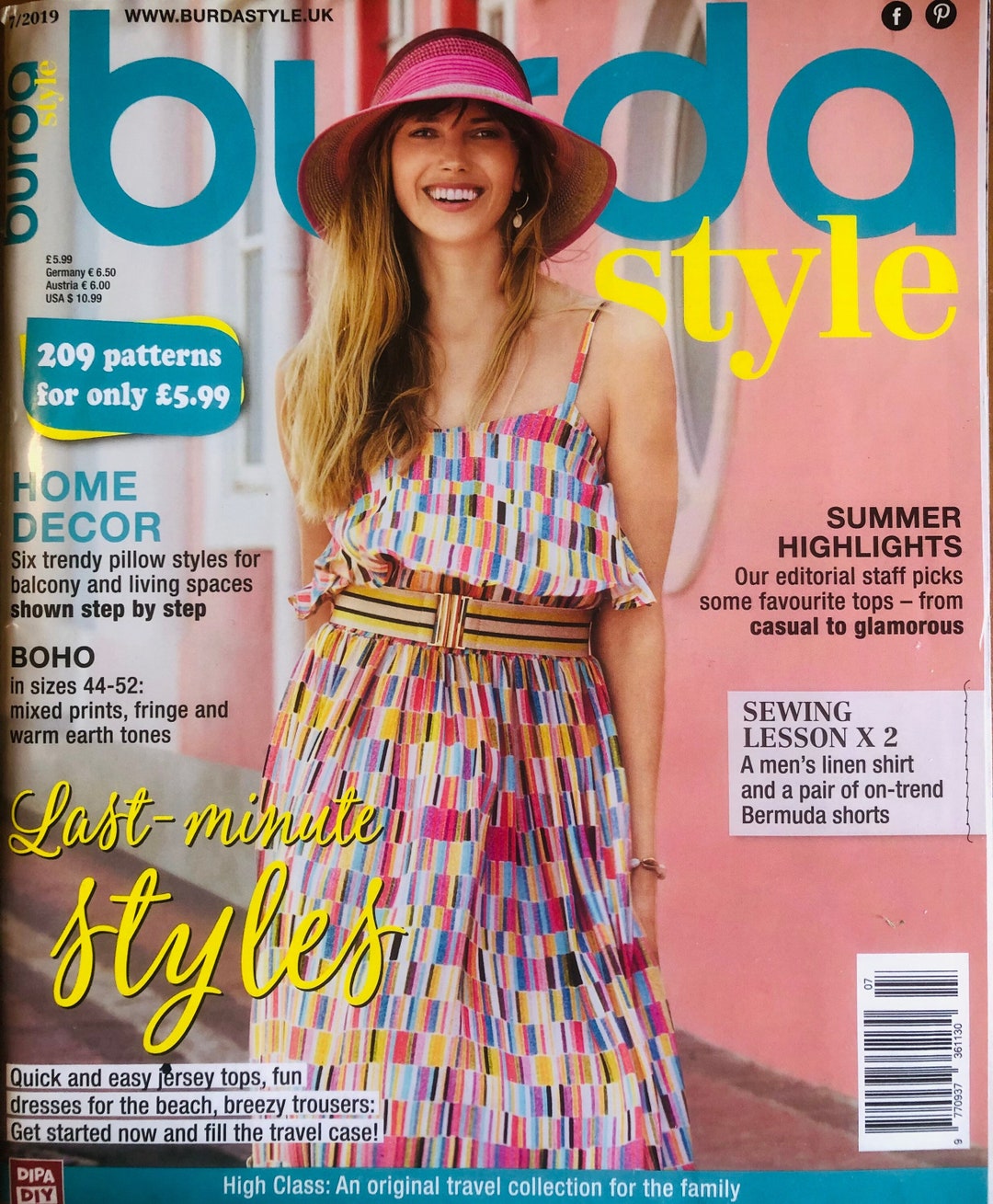 Burda Style Magazine July 2019 Includes Sewing Patterns for Bermuda ...