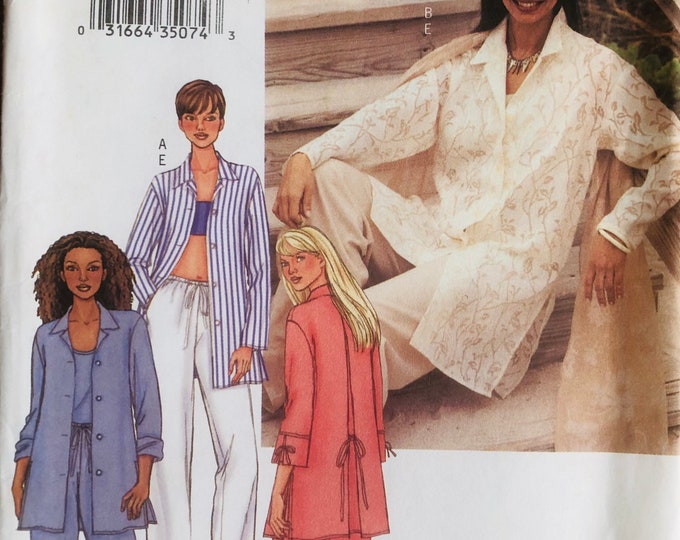 Butterick Pattern 3531 Misses Long Oversize Loose Shirt Back Inverted ...