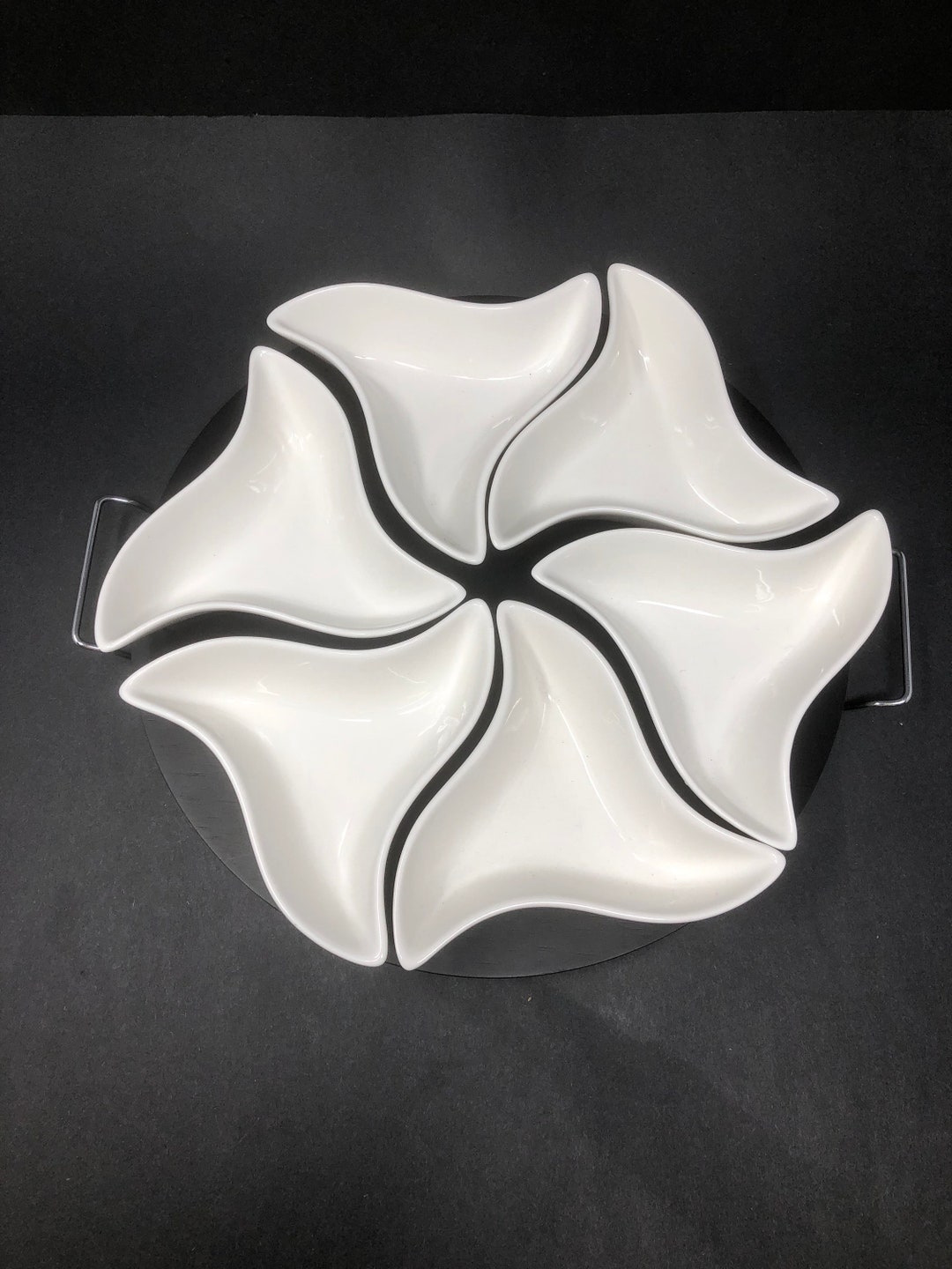 7 Piece Verdici Design Swirl Serving Dishes With Tray Sleek Modern ...