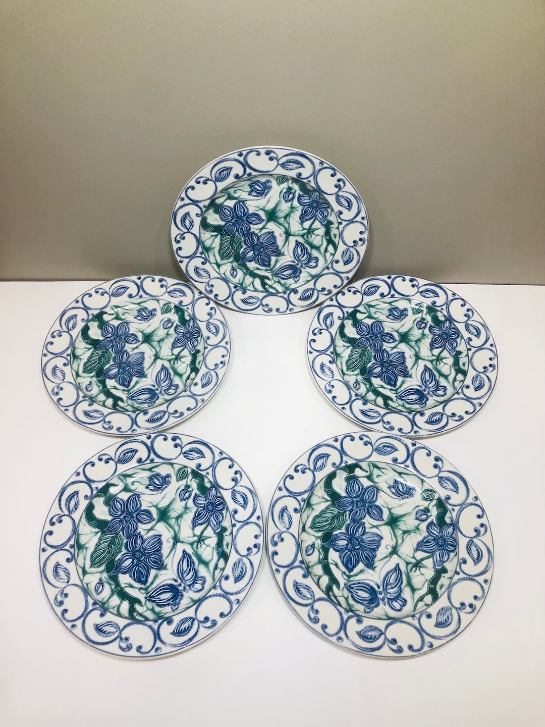 Butterfly Batik Salad Plates Set of 5 PTS International Interiors ...