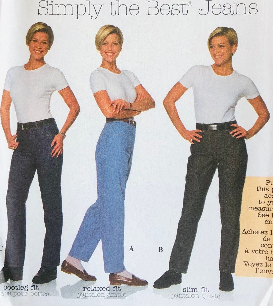 Bootleg Jean, Relaxed Fit Jean, Slim Fit Jean Sewing Pattern Simplicity ...
