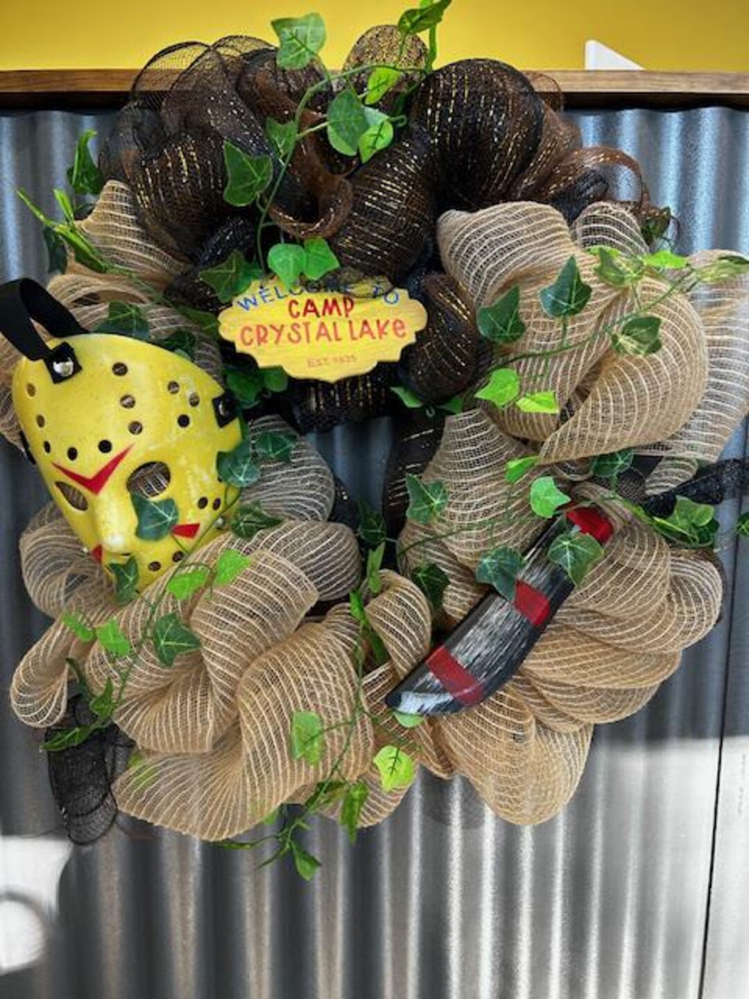 Halloween Wreath Friday the 13th Theme - Etsy