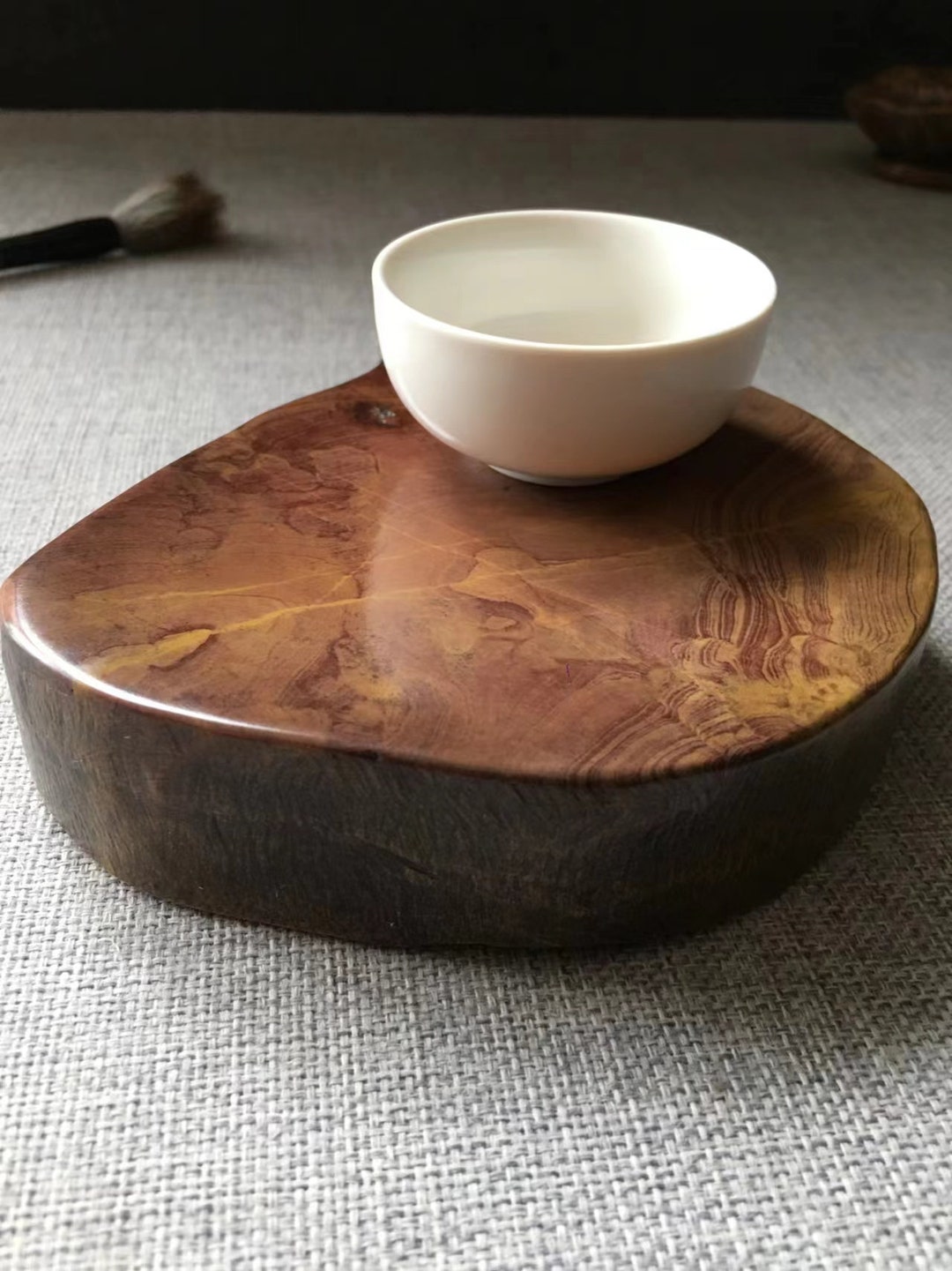 Old Chinese Red Silk Inkstone 红丝砚 Tea Cup Base 030801 - Etsy