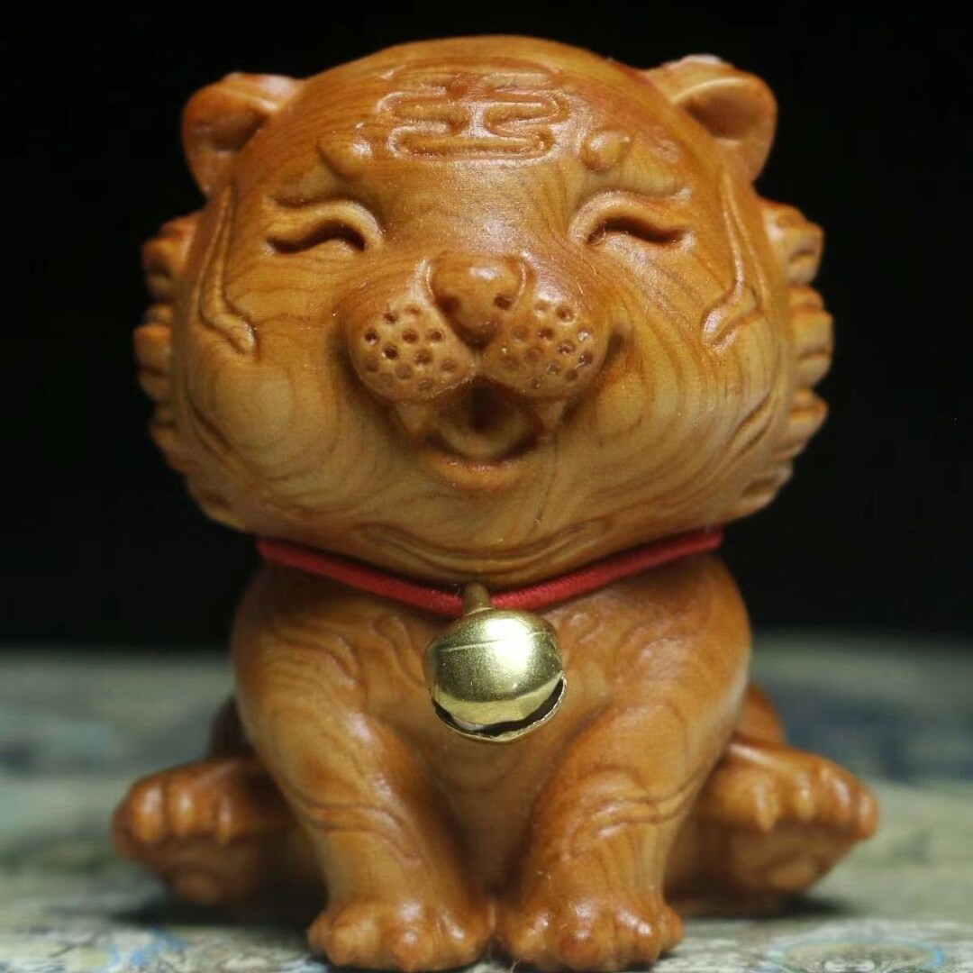Chinese Arborvitae Wood Carving Tiger Baby - Etsy