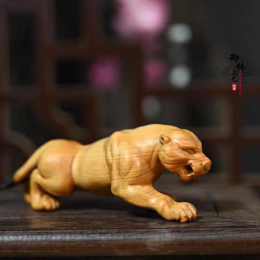 Chinese Arborvitae Wood Carving Leopard 2 - Etsy