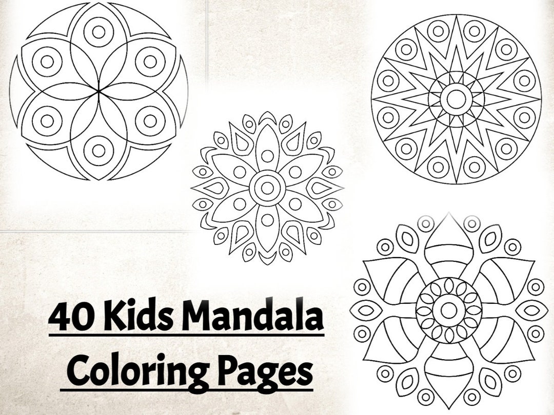 40 Kids Mandala Coloring Pages Digital Download - Etsy