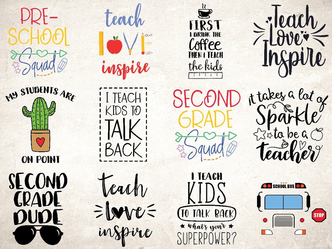 24 School Themed SVG, PNG, EPS, Dxf Digital Download - Etsy