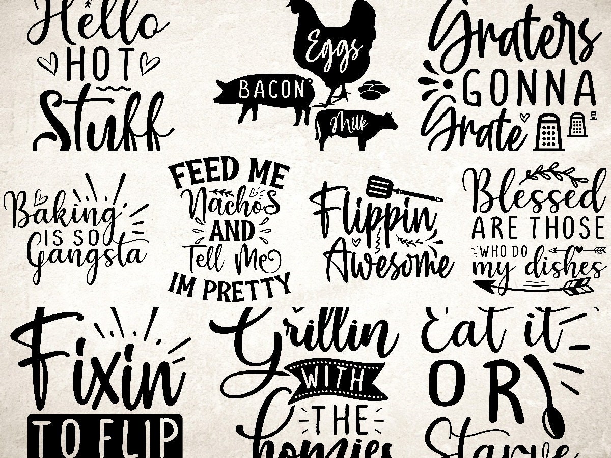20 Funny Kitchen Themed SVG, PNG, EPS, Dxf Digital Download - Etsy