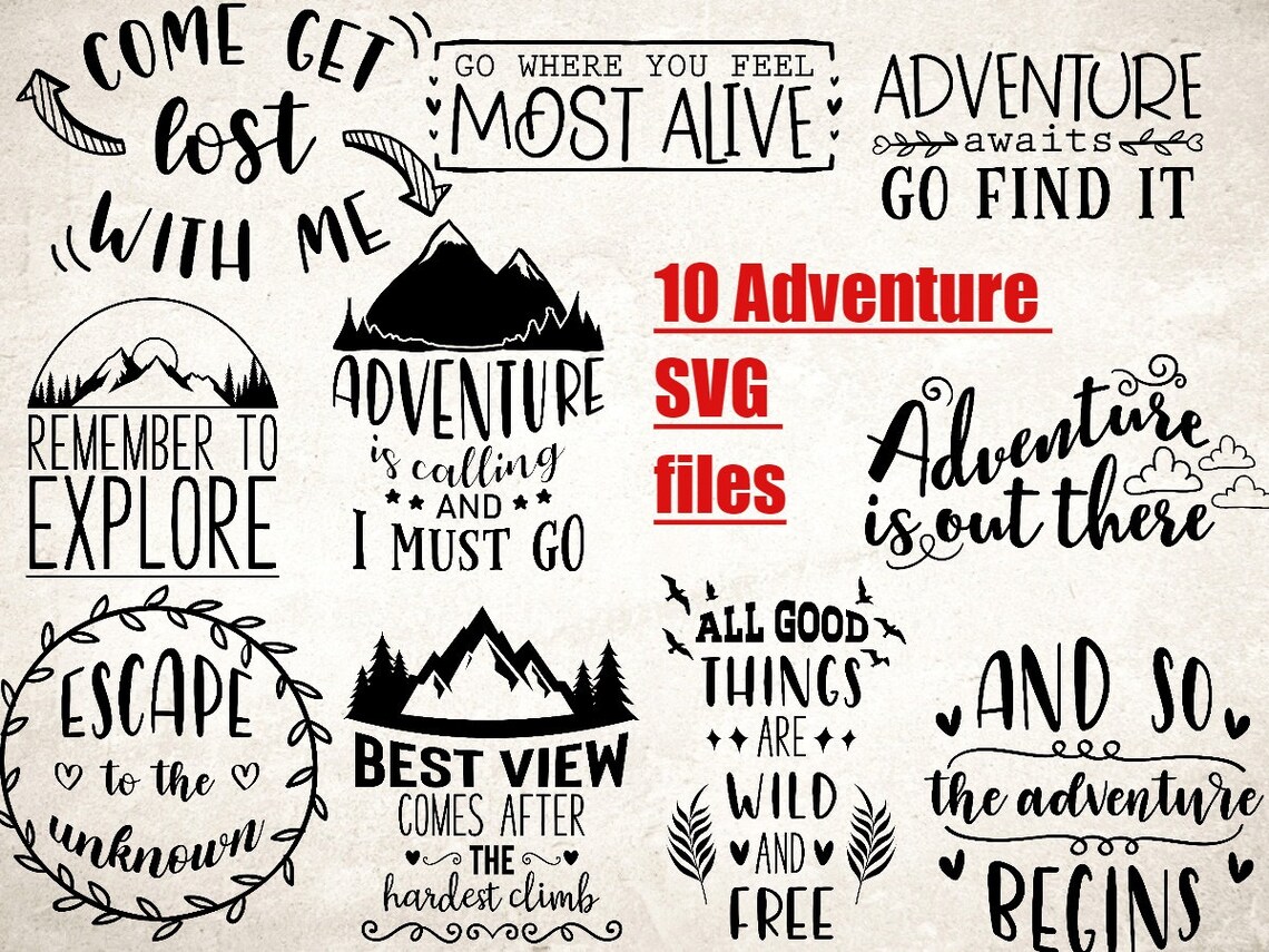 10 Adventure Themed SVG, PNG, EPS, Dxf Digital Download - Etsy
