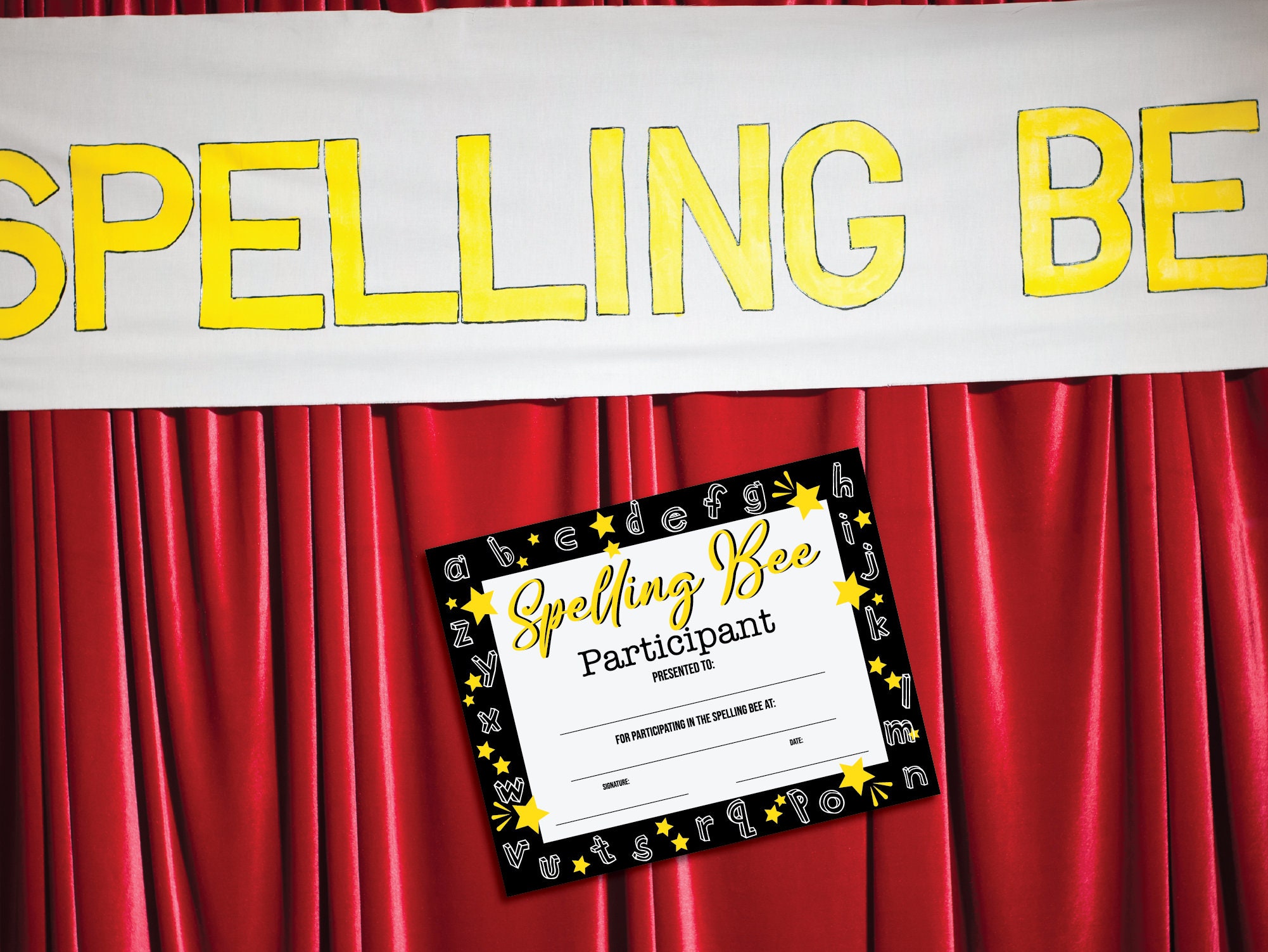 Spelling Bee Certificate Printable Template, Spelling Bee Competition ...