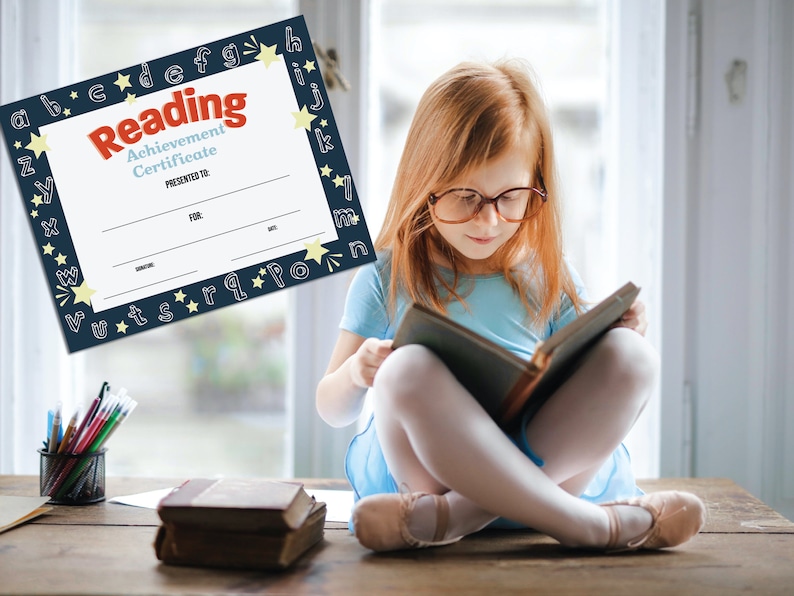 Reading Certificate Template, Award of Recognition, Editable PDF ...