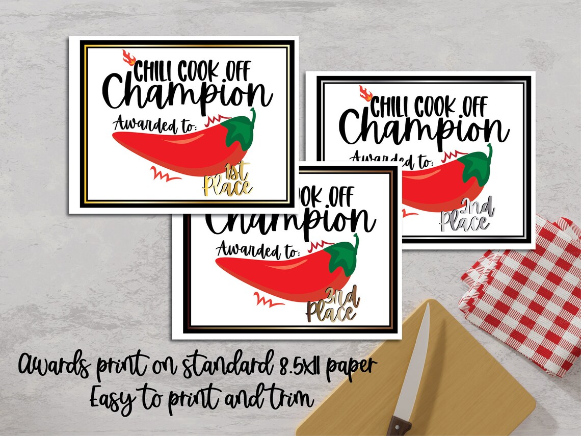 Chili Cookoff Kit: Ballots, Awards, and Certificates for the Ultimate ...